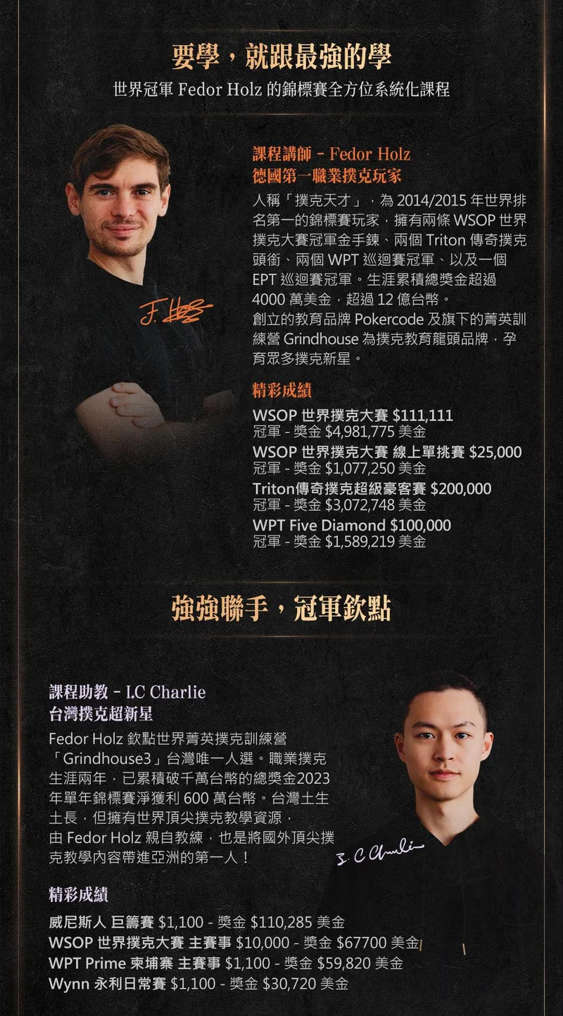 Pokercode x Monsterstack 錦標賽全系統課程 [I.C Charlie x Fedor Holz]